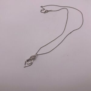 Jewelry | 925 Sterling Silver And Diamond Chips Necklace | Poshmark